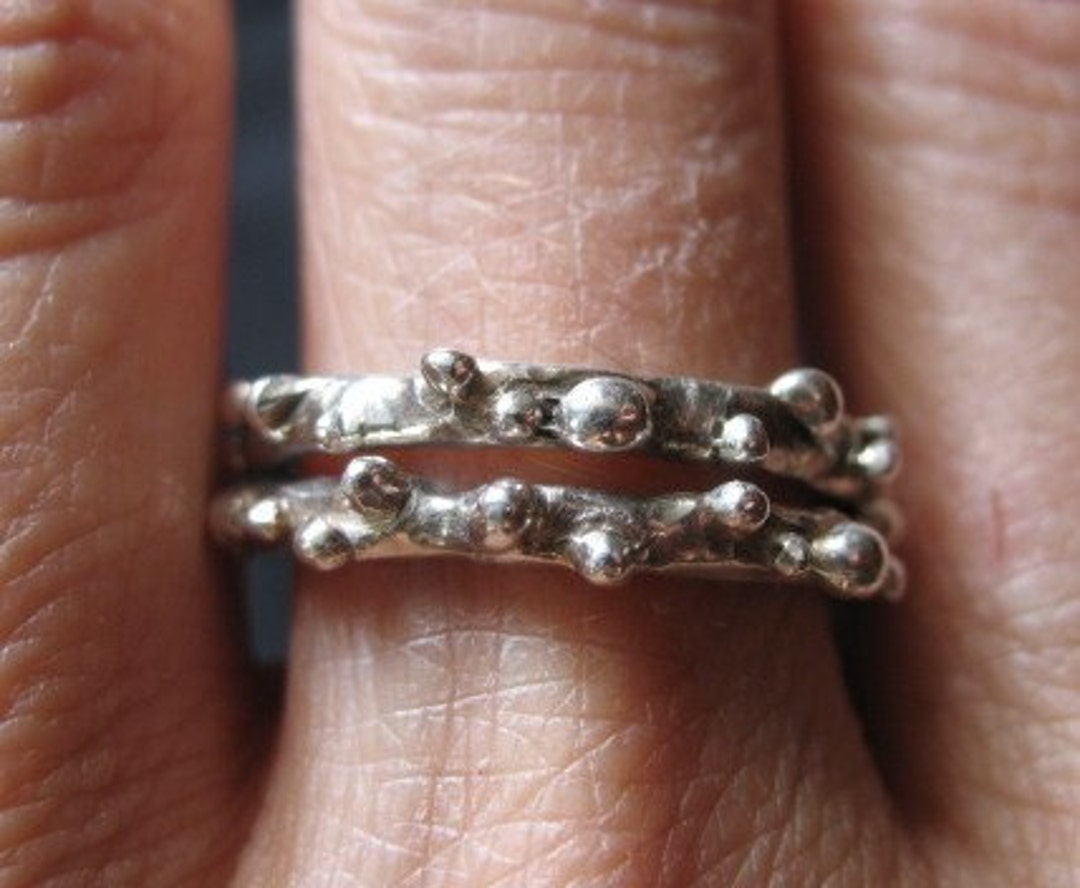 Sterling Stacking Rings (dots of Wonder or Carved) - Etsy