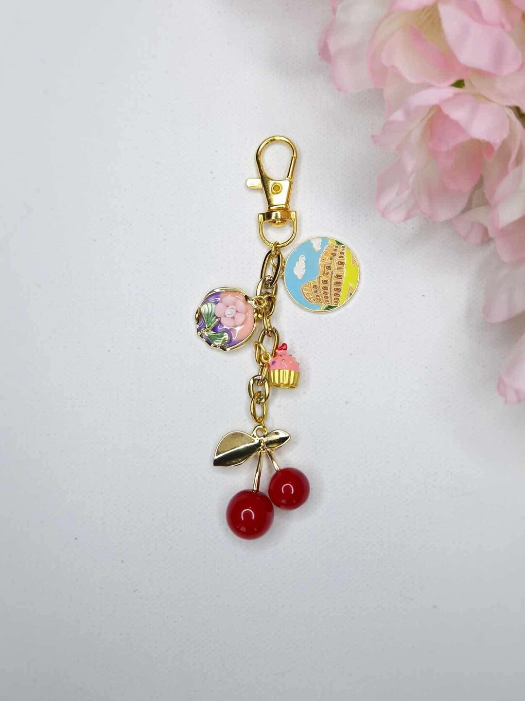 Create Your Own Bag Charm, Custom Keychain, Gold Personalised Keyring ...
