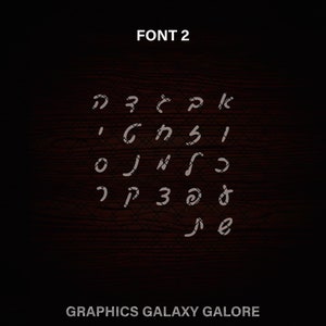 5 Fonts Calligraphy Hebrew Alphabet Bundle, INSTANT DOWNLOAD Cursive ...