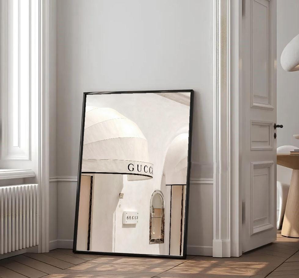 Fashion Designer Store Front Poster, Modern Beige Fashion Wall Art ...