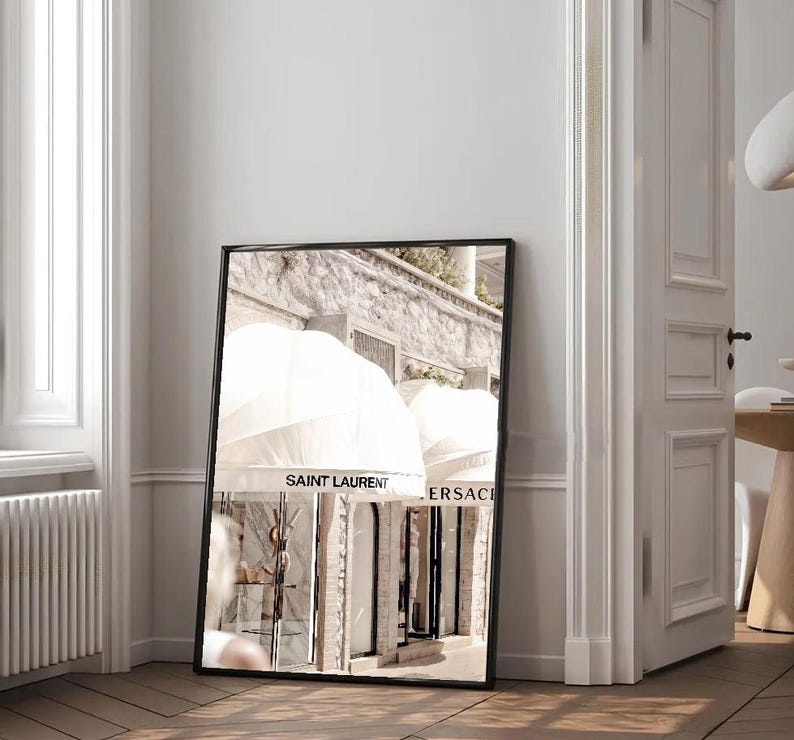 Fashion Designer Store Front Poster, Modern Beige Fashion Wall Art ...