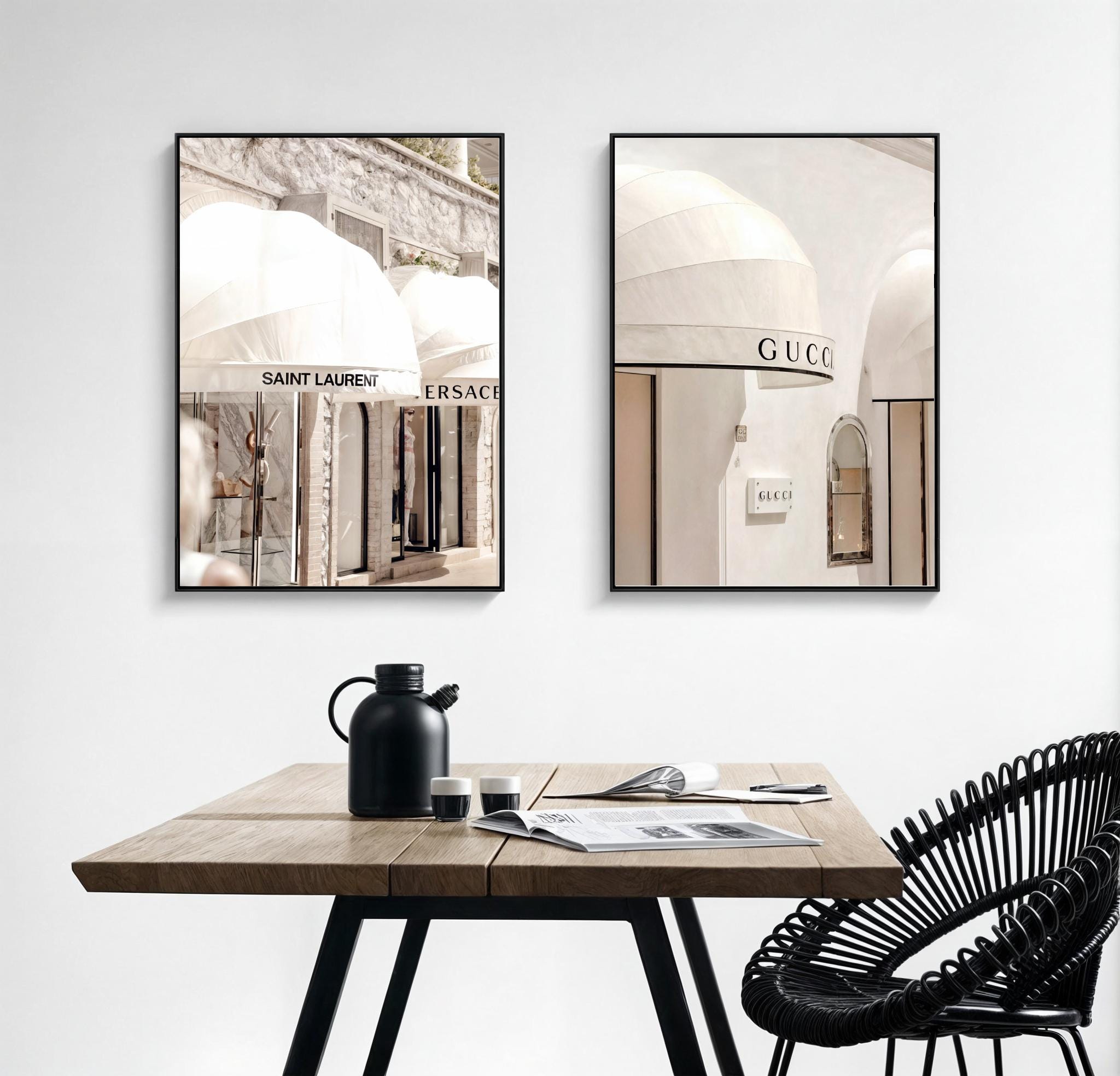 Fashion Designer Store Front Poster, Modern Beige Fashion Wall Art ...