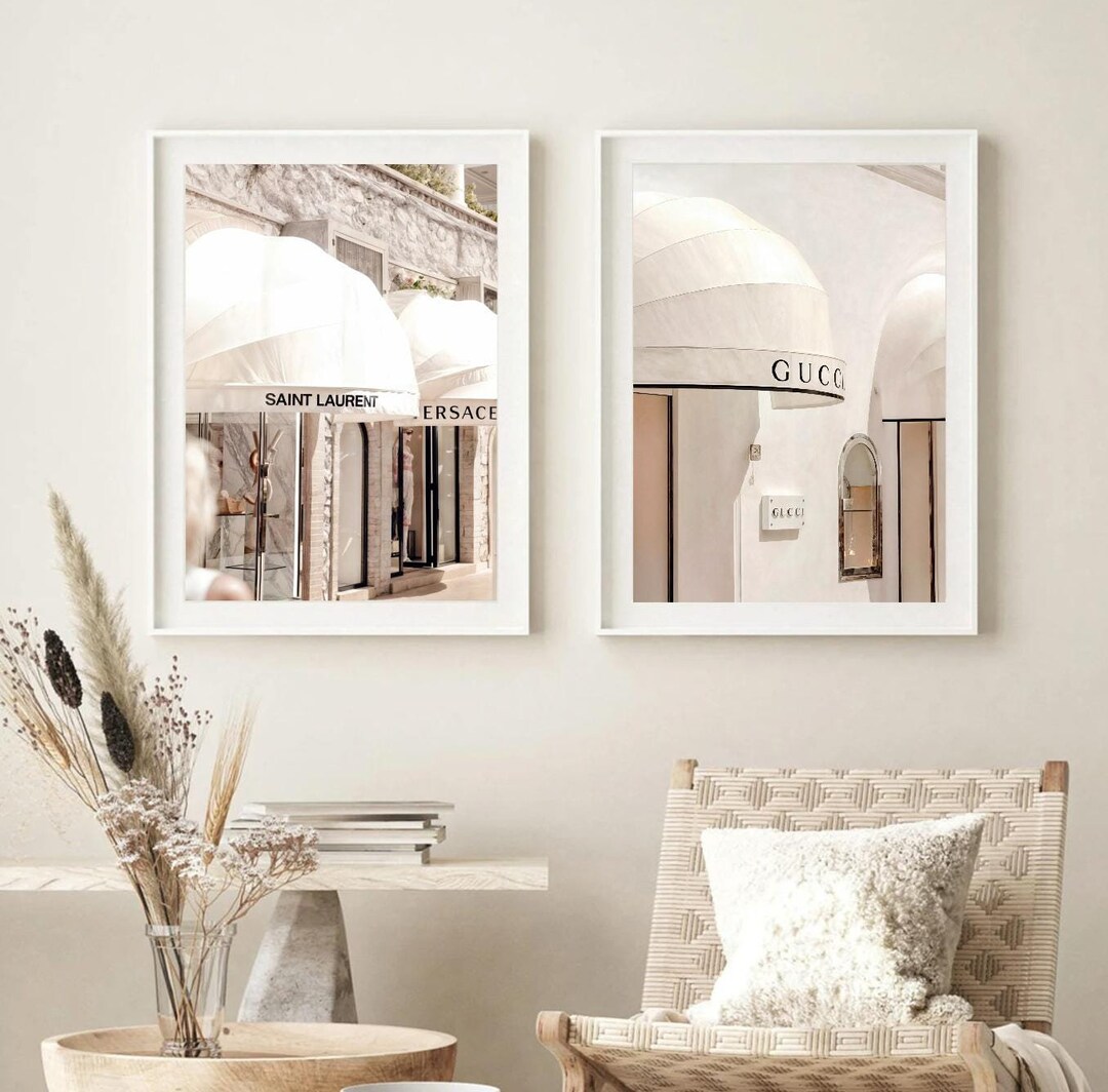 Fashion Designer Store Front Poster, Modern Beige Fashion Wall Art ...