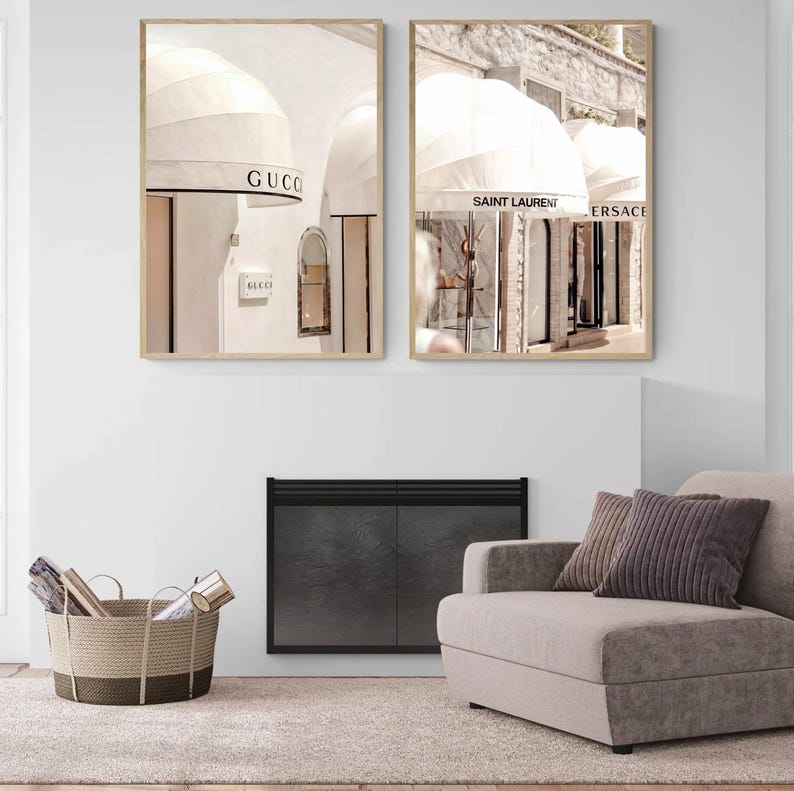 Fashion Designer Store Front Poster, Modern Beige Fashion Wall Art ...