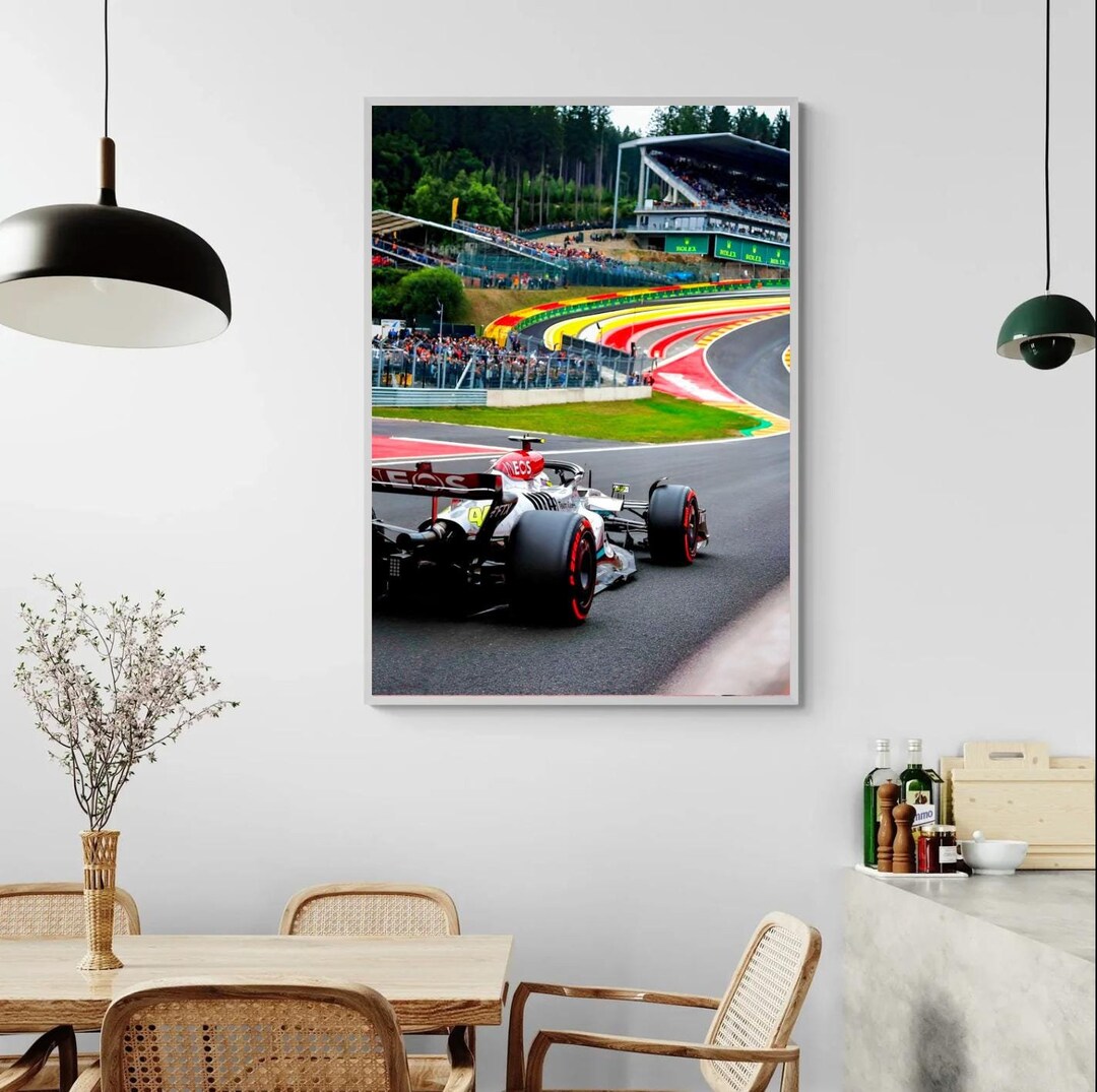 Formula One Racing Car Mercedes Poster, Spa Grand Prx F1 Racing Track ...