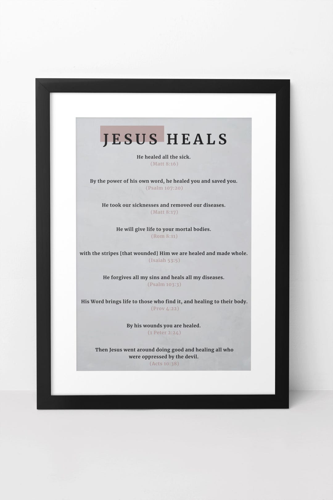 Jesus Heals | Healing Scriptures Bible Verses | DIGITAL PRINT | Miracle ...