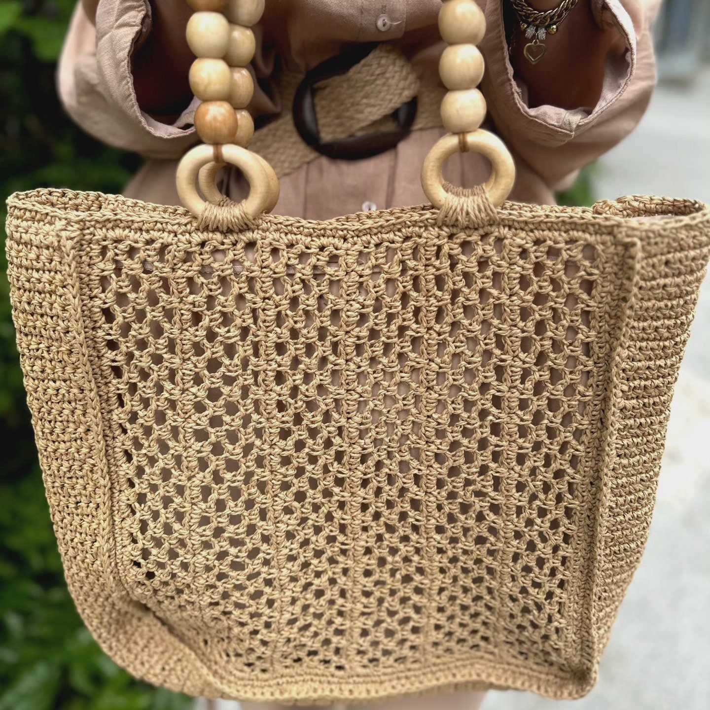 Tan Color Bag, Large Bag, Beach Bag, Hand Knitted Bags, Gift Bag for ...