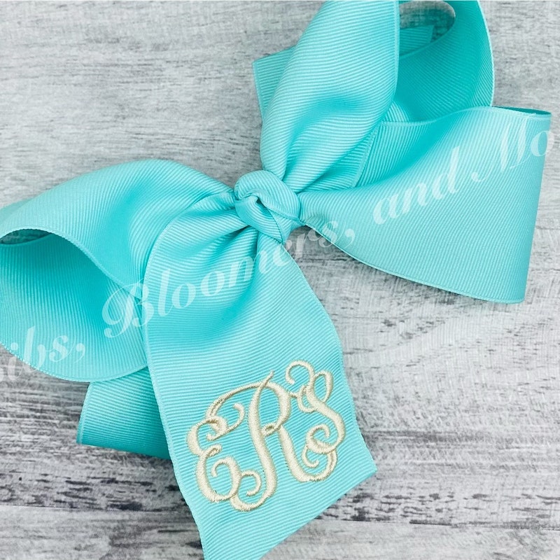 Monogrammed Hair Bow - Etsy