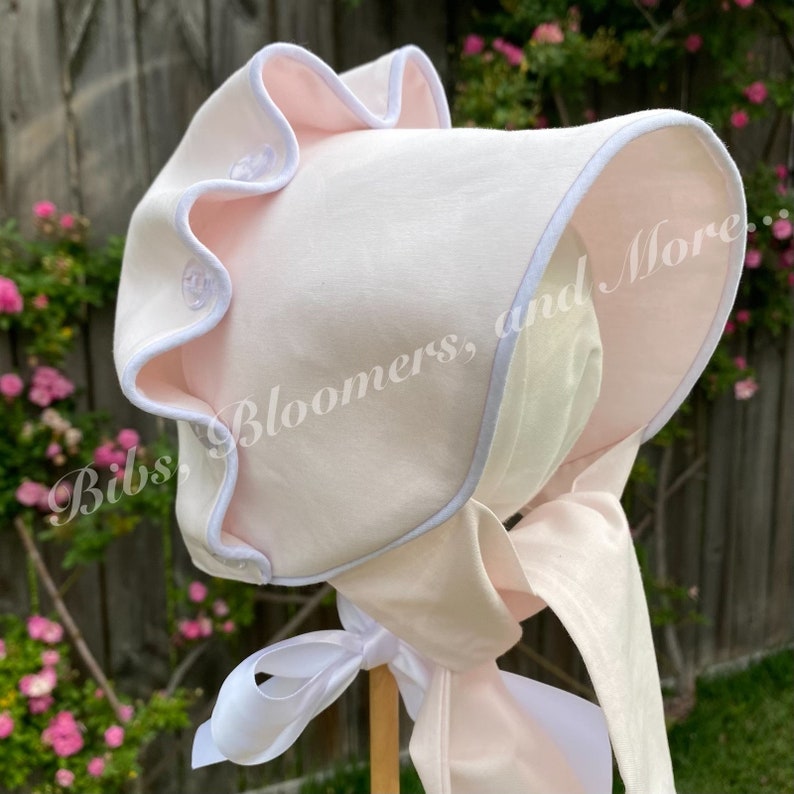 Button Baby Bonnet With Monogram - Etsy