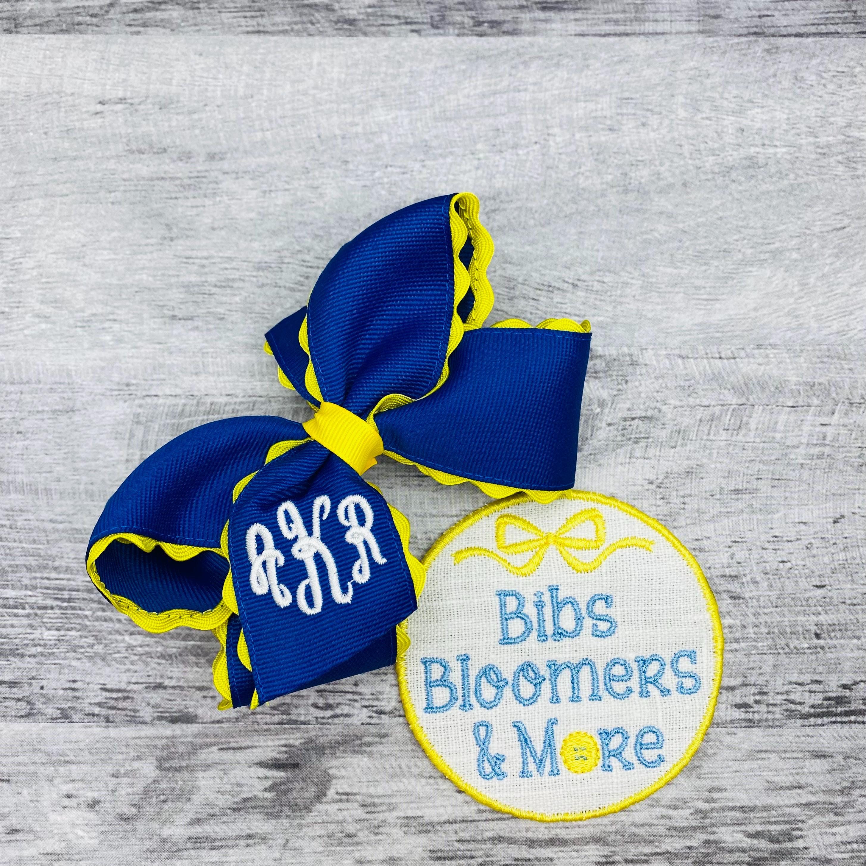 Small Ric Rac Edge Monogrammed Grosgrain Hair Bow - Etsy