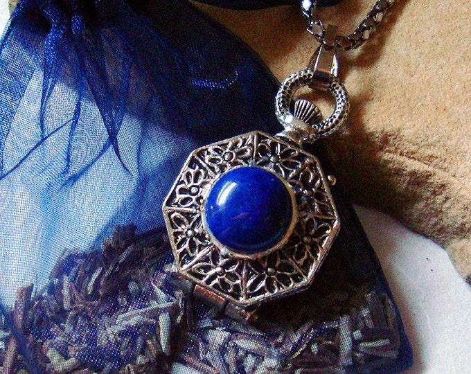 Vervain and Lapis Locket - Etsy
