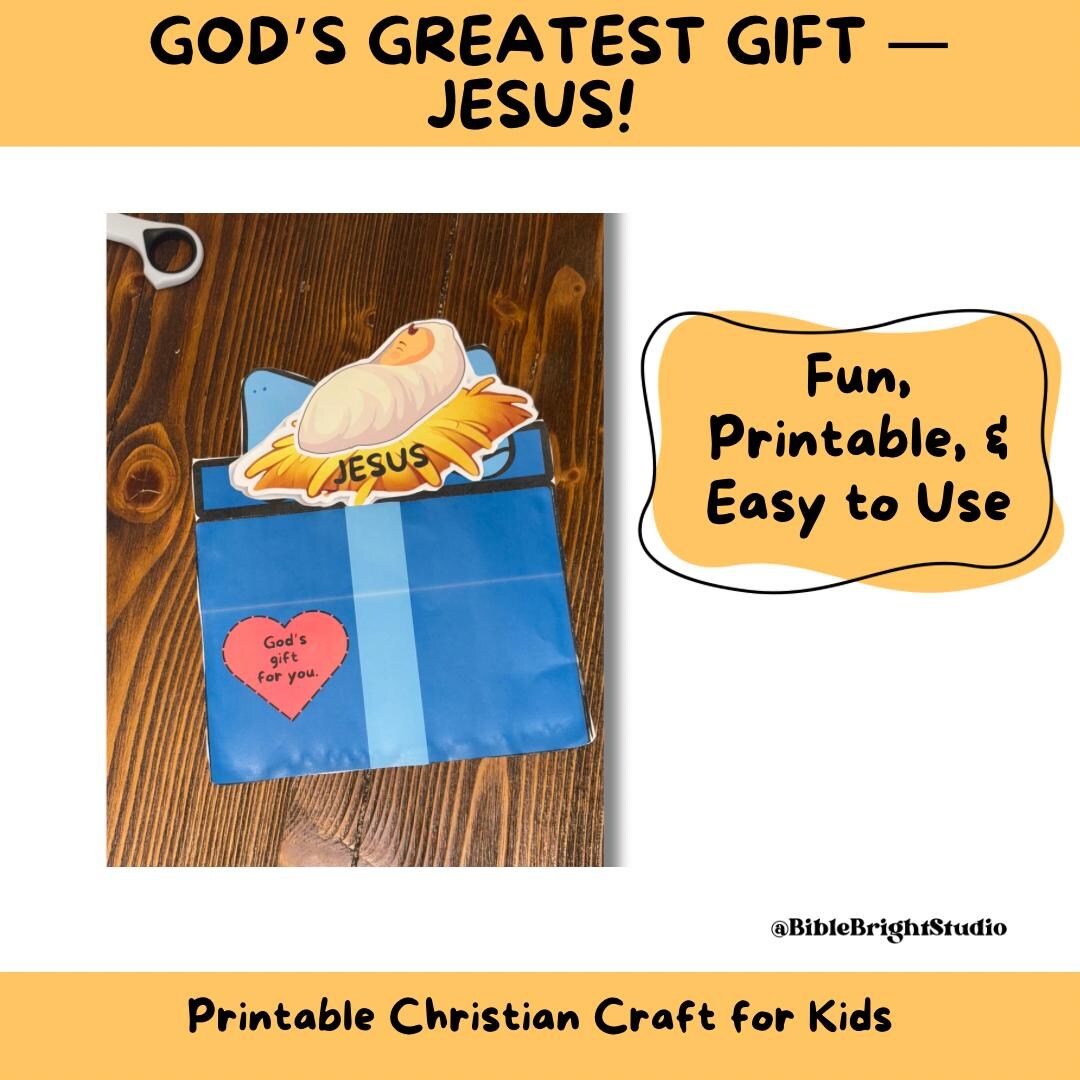 Jesus is God’s Gift Printable Box | Easy Christian Craft for Kids ...