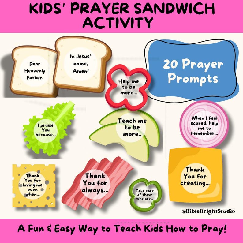 Kids’ Prayer Sandwich Activity | Christian Prayer Printable | Fun ...