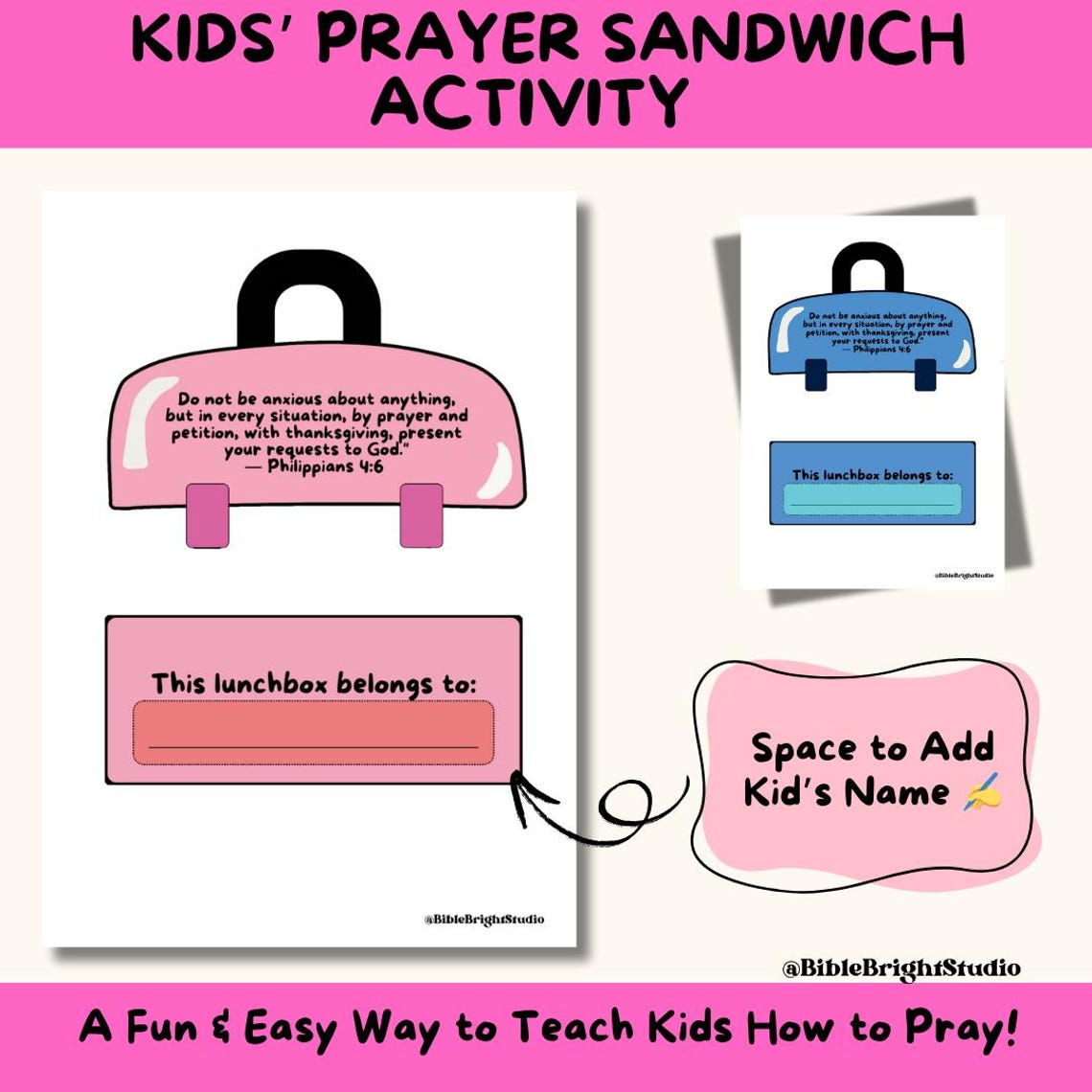 Kids’ Prayer Sandwich Activity | Christian Prayer Printable | Fun ...