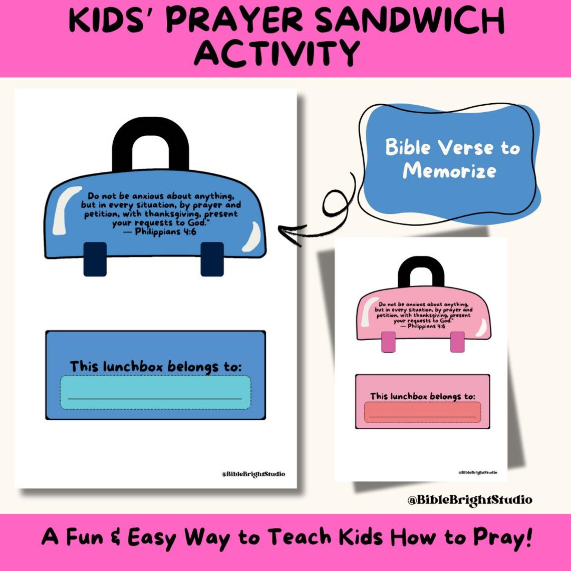 Kids’ Prayer Sandwich Activity | Christian Prayer Printable | Fun ...