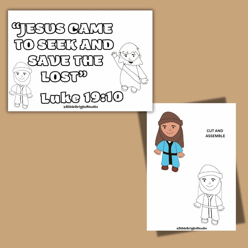 Zacchaeus Bible Lesson & Craft – Moveable Cutout Activity for Kids ...