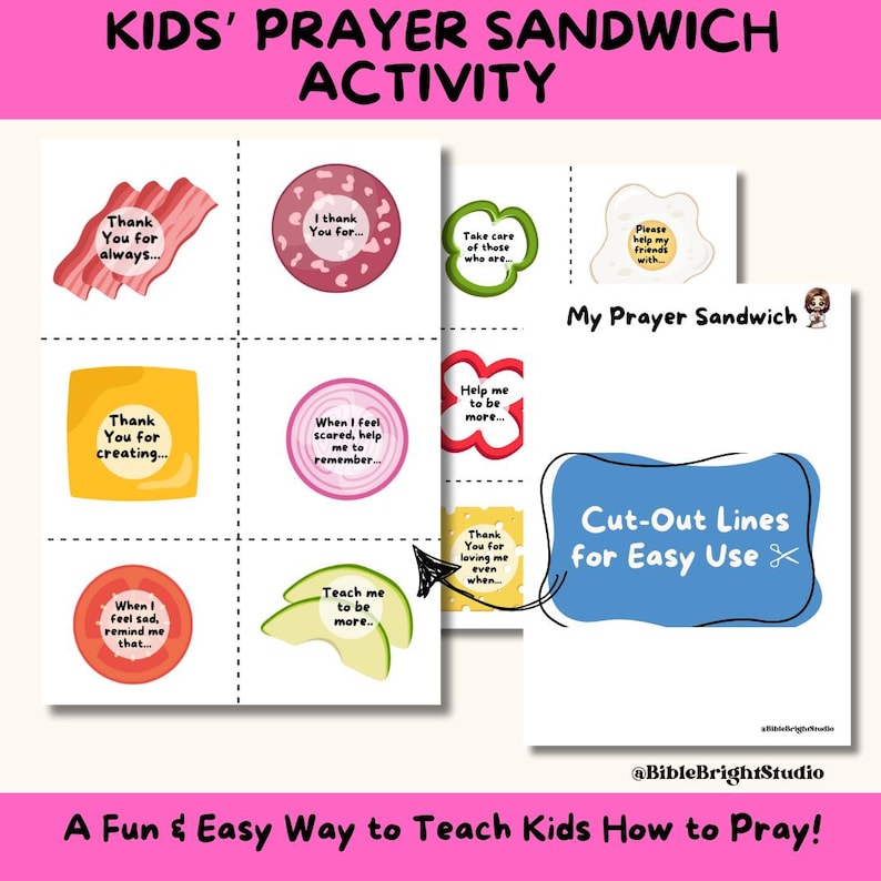 Kids’ Prayer Sandwich Activity | Christian Prayer Printable | Fun ...