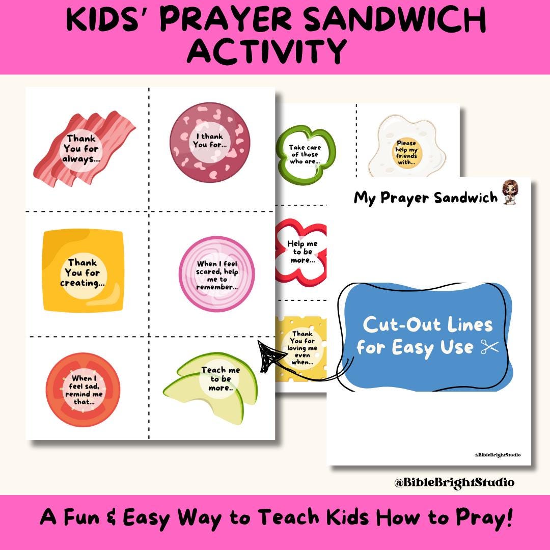 Kids’ Prayer Sandwich Activity | Christian Prayer Printable | Fun ...