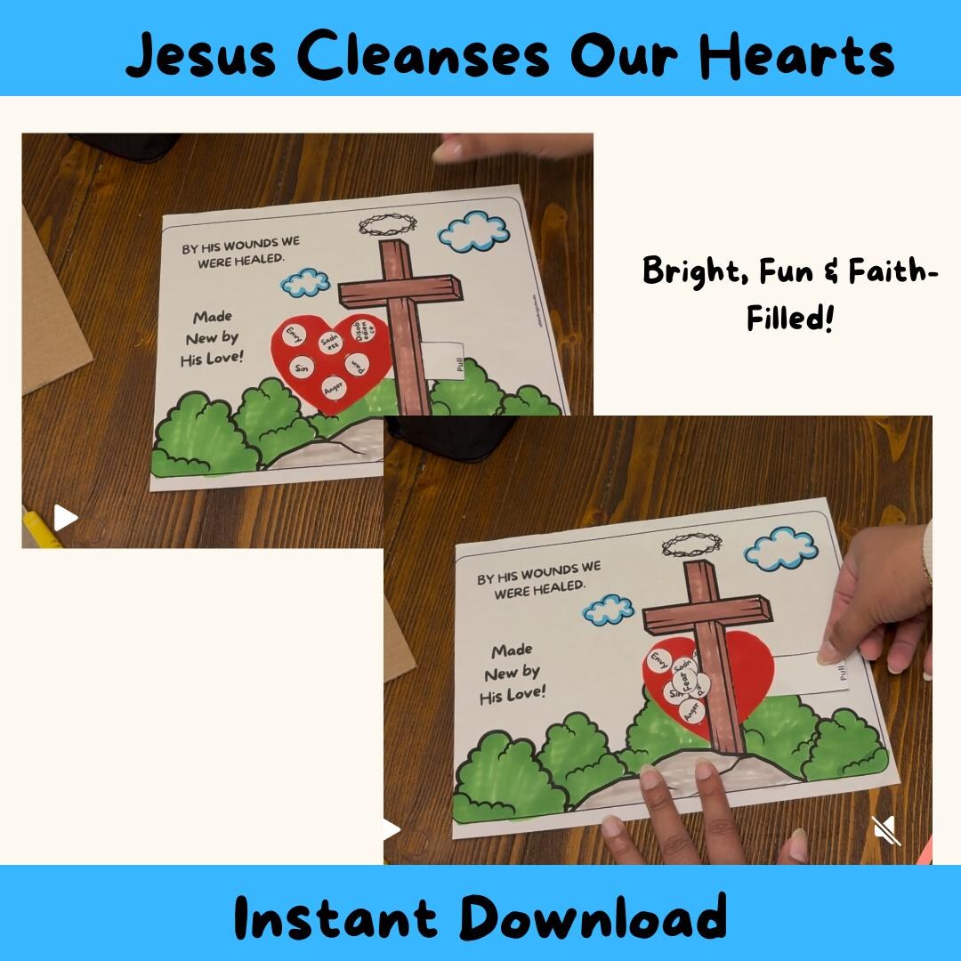 By His Love – Christian Cross & Heart Craft | Printable Easter Activity ...