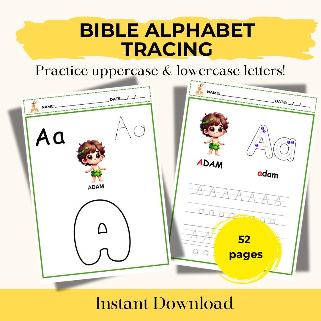 Bible Alphabet Tracing, Bible ABC, Bible School, Christian Homeschool ...