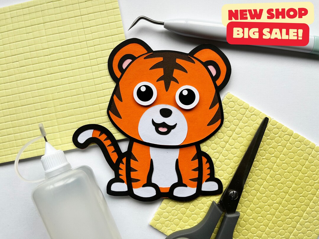Cute Tiger Paper Craft Nursery Decoration Embellishment Supply ...