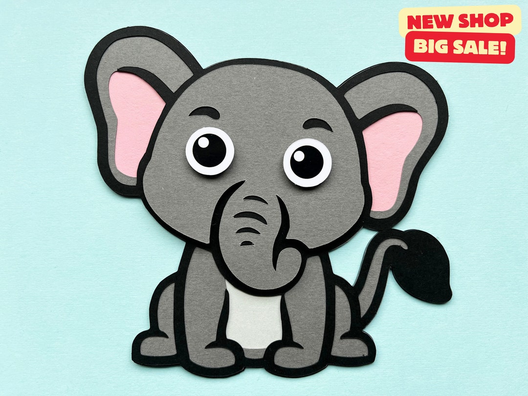 Layered Paper Craft Elephant Kid Room Decoration Handmade Papercraft ...