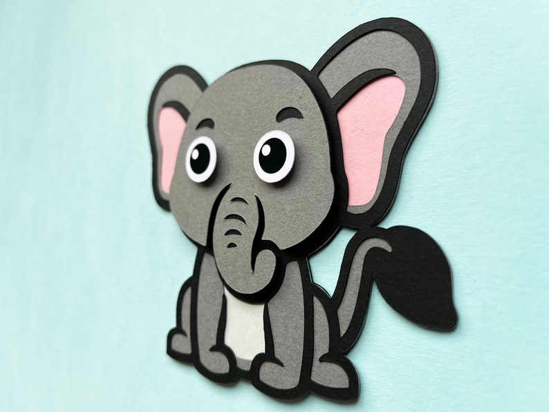 Layered Paper Craft Elephant Kid Room Decoration Handmade Papercraft ...