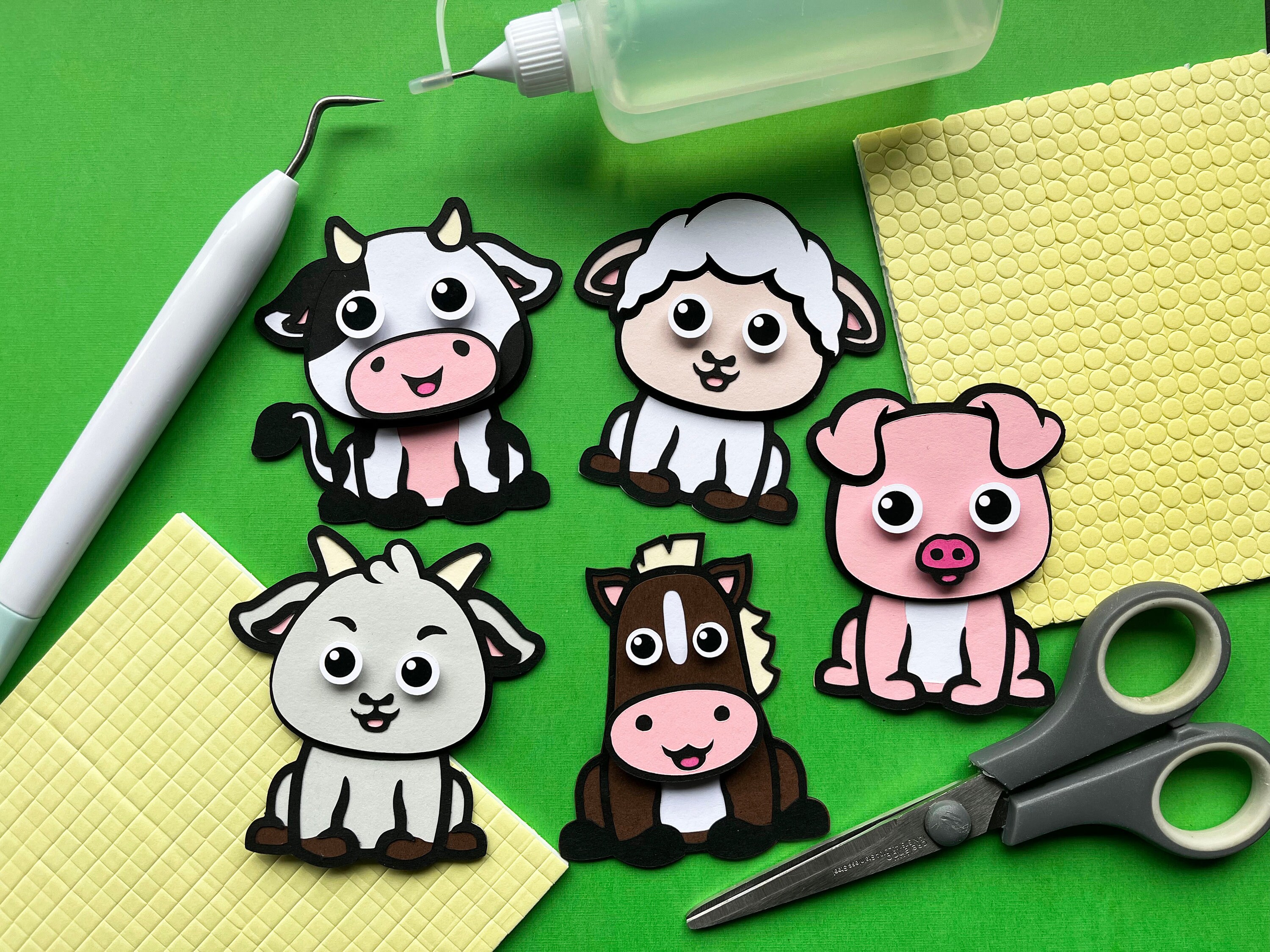 Handmade Farm Animal Layered Papercraft Supply Farm Animal Party Decor ...