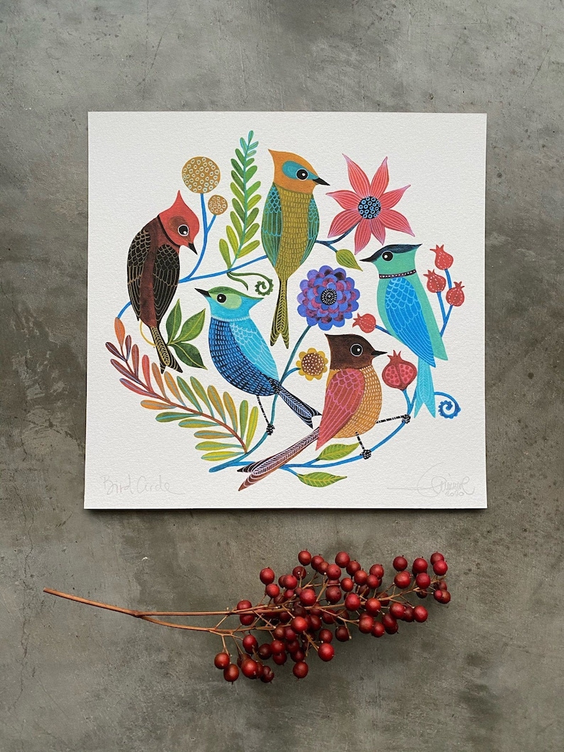 Bird Circle - Etsy