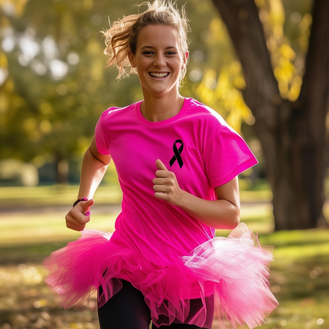 Cancer Awareness Ribbon T-shirt: Ladies Running Top, Charity Event - Etsy