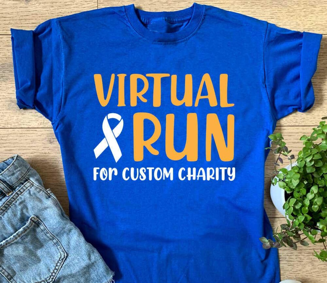 Ladies Virtual Run for Custom Charity T-shirt - Womens Running Runner ...