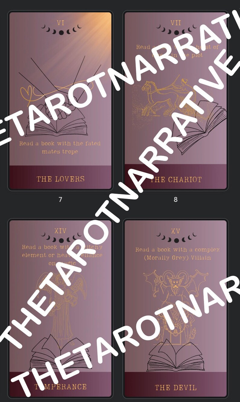 TBR Reading Challenge Tarot Cards DIGITAL FILE. (major Arcana Only) - Etsy