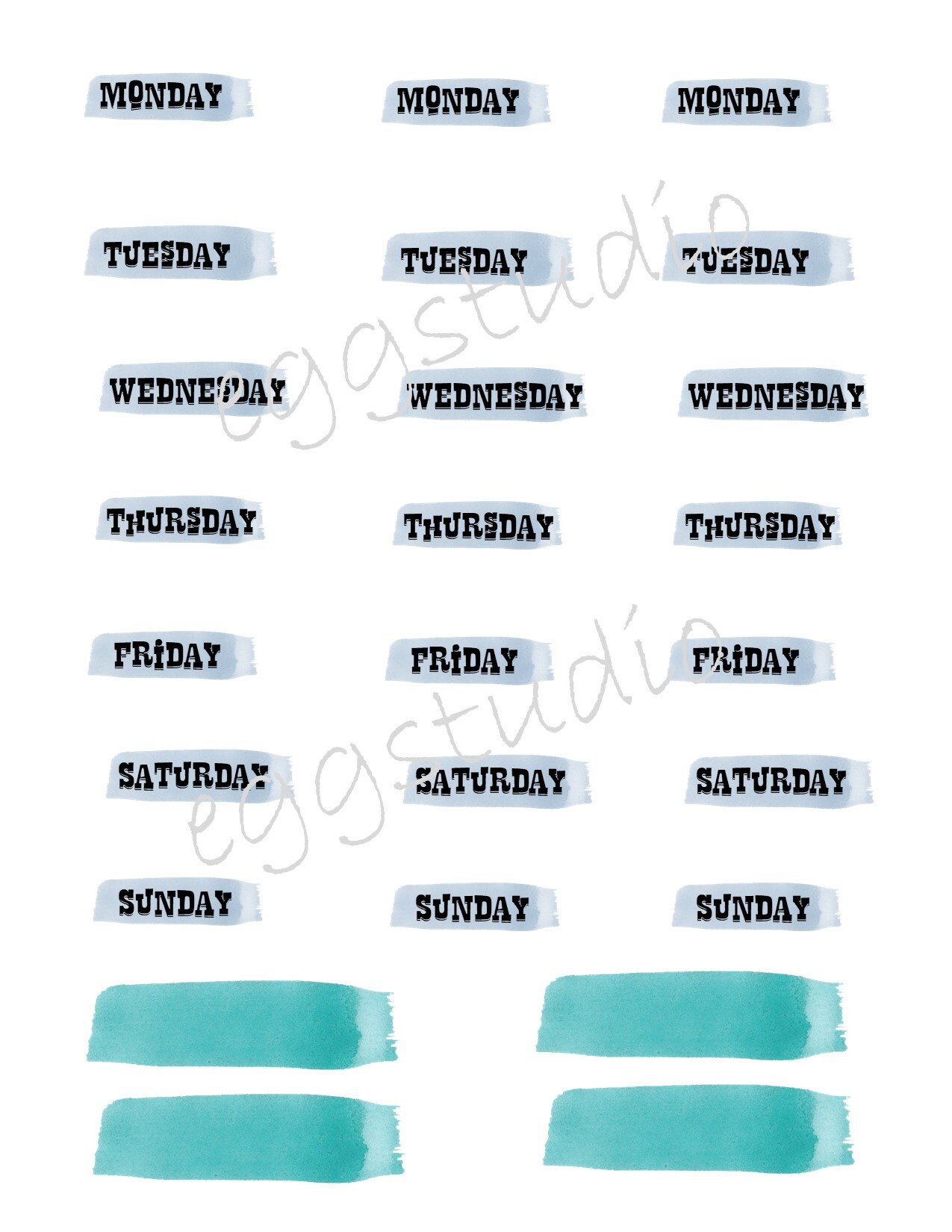Printable Day of the Week Paint Splash Day Printable for - Etsy