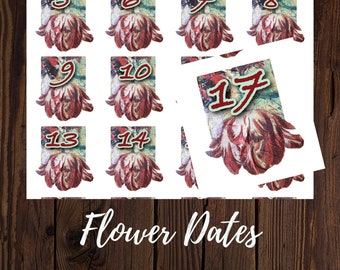 Printable Dates Day of the Week Numbers Calendar Dates - Etsy