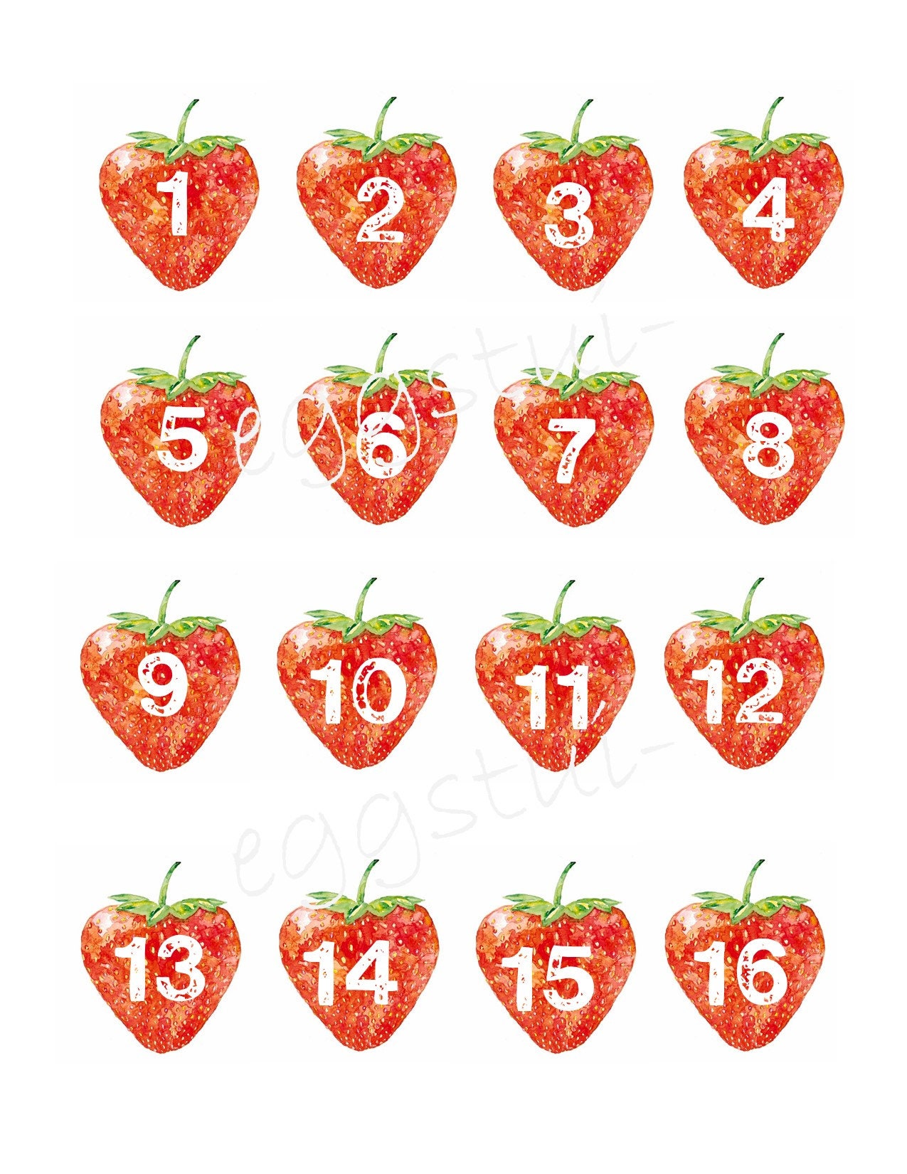 Printable Dates Fresh Picked Strawberrys Day of the Week - Etsy