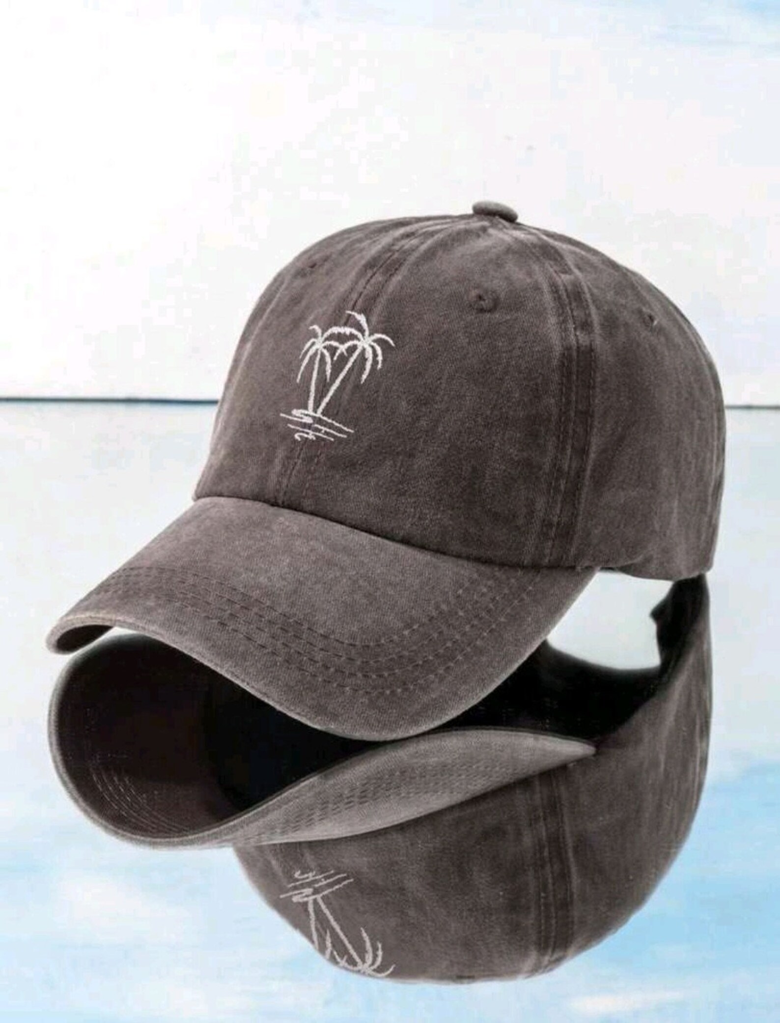 Custom Color Double Palm Tree Baseball Cap | Embroidered Summer Hat ...