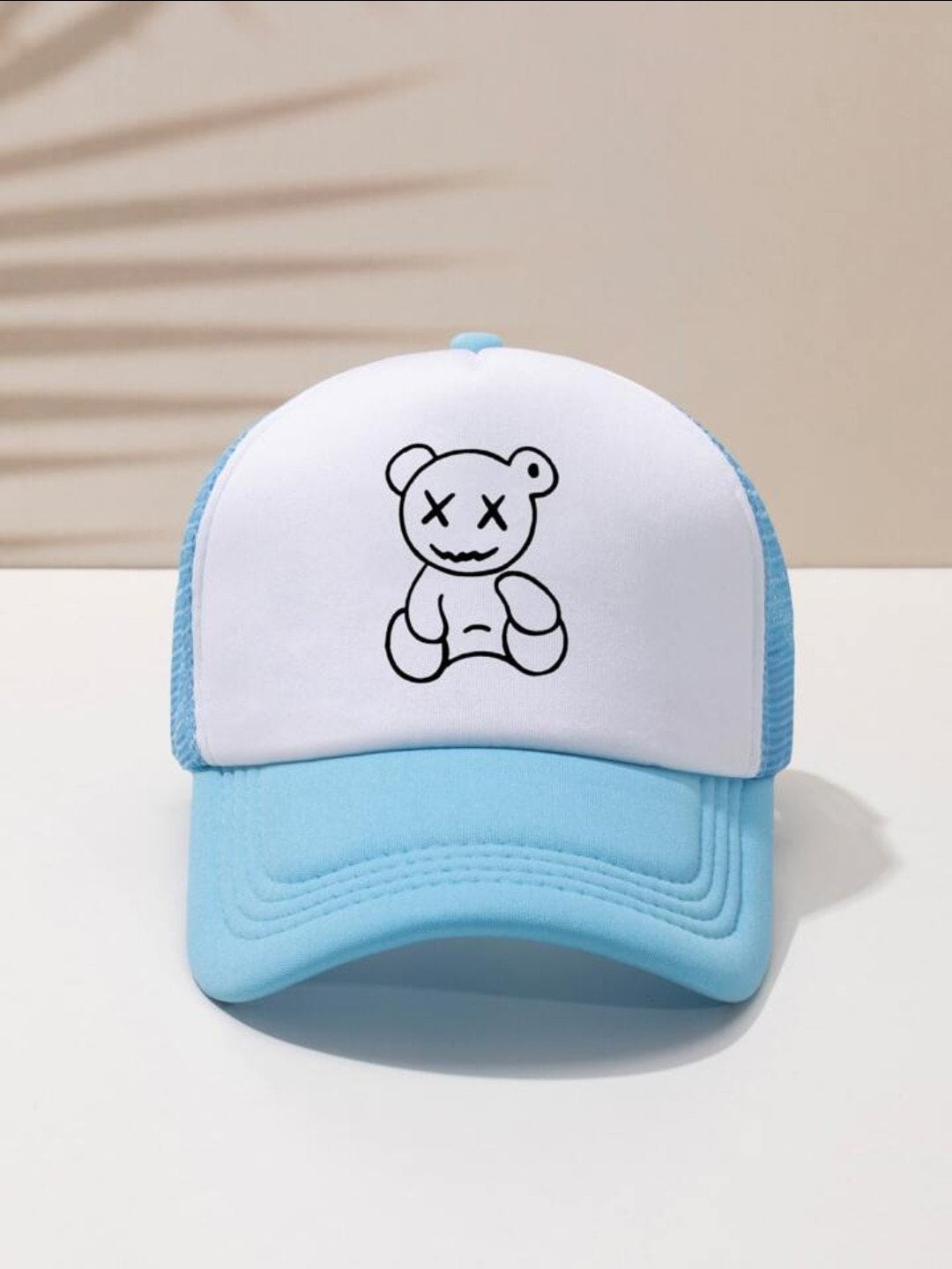 Cute Teddy Bear Baseball Cap Minimalist Monogram Bear Cap Trendy Unisex ...