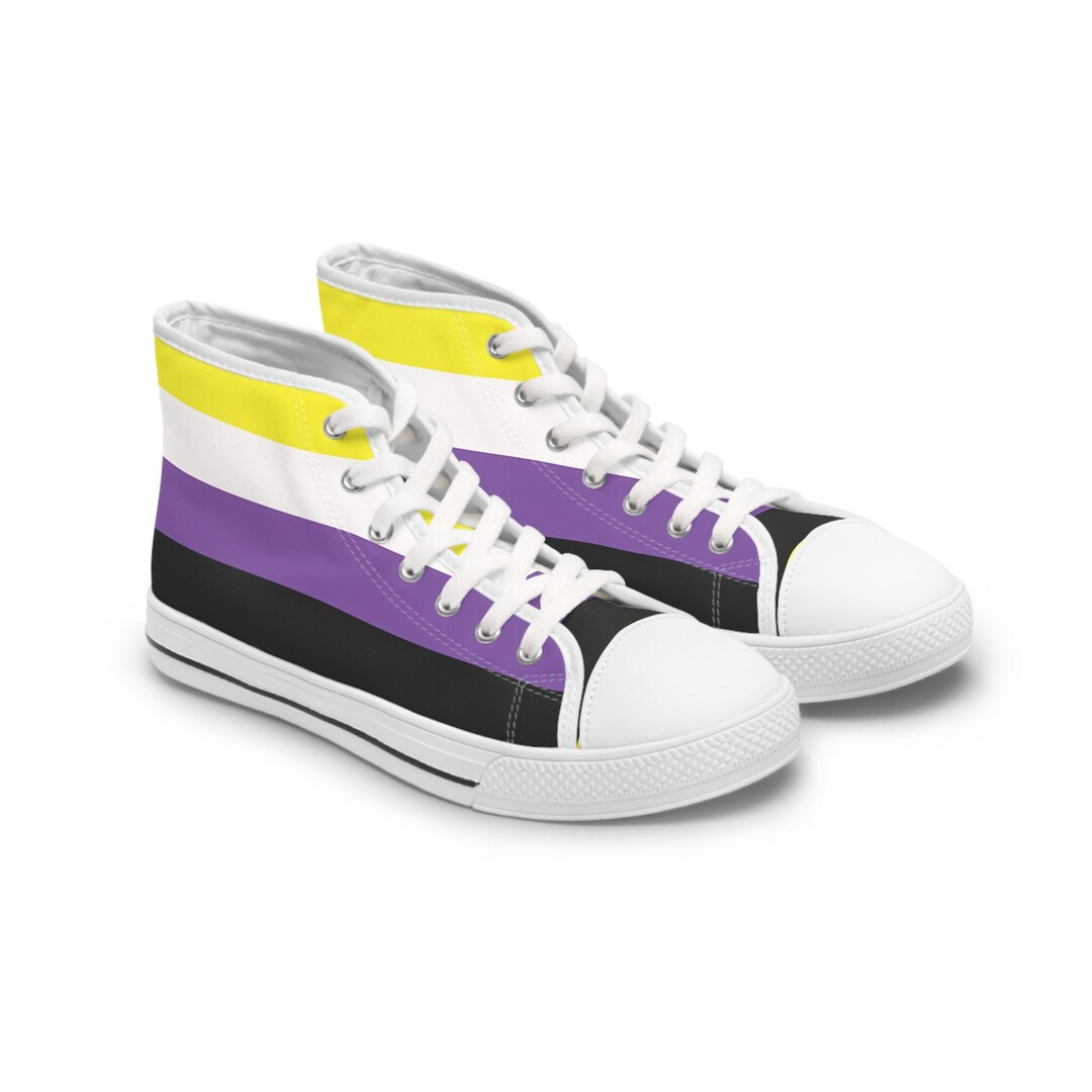Non Binary Pride Ally Flag Women's-fit High Top Sneakers, Pride Shoes ...