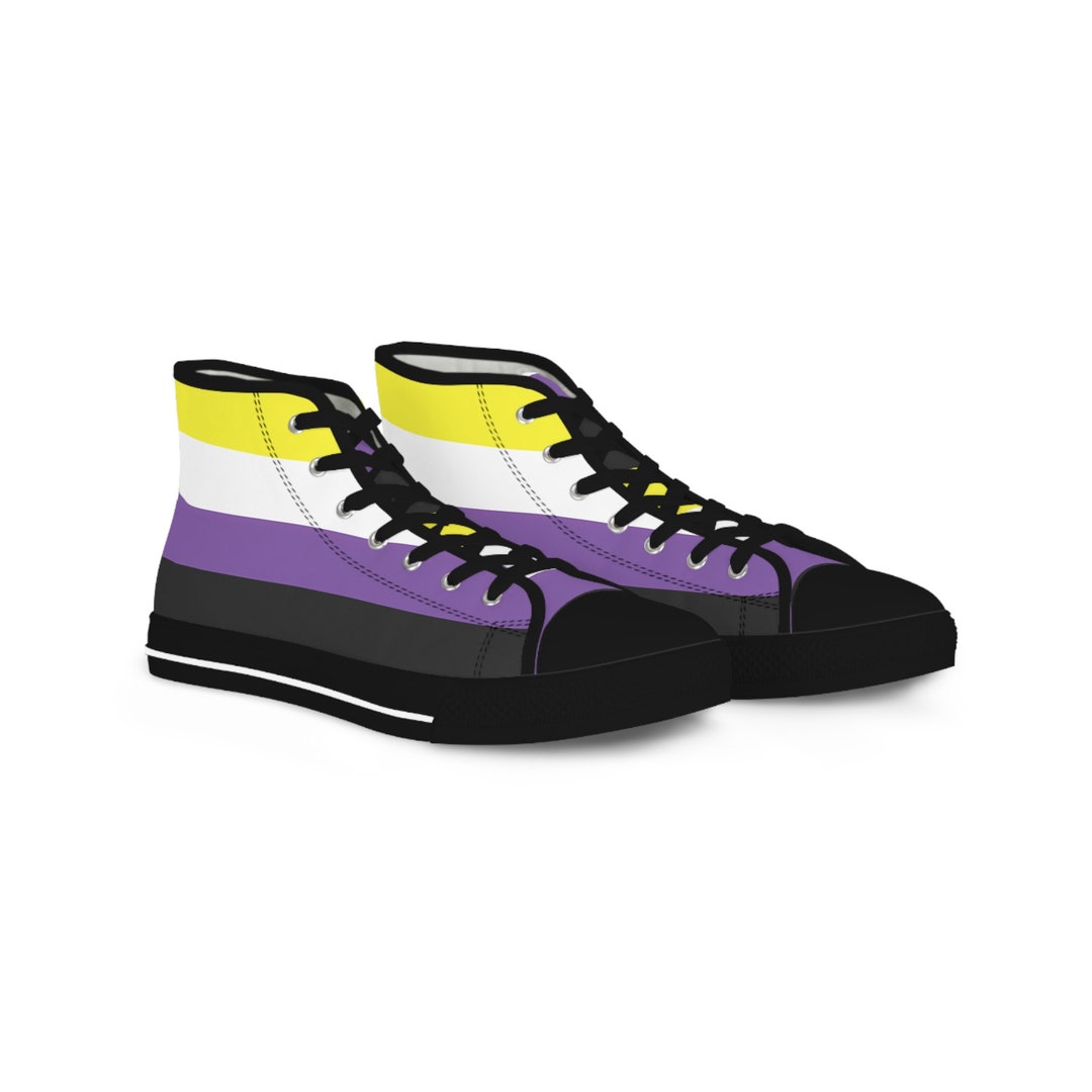 Non Binary Pride Ally Flag Men's-fit High Top Sneakers, Pride Shoes ...