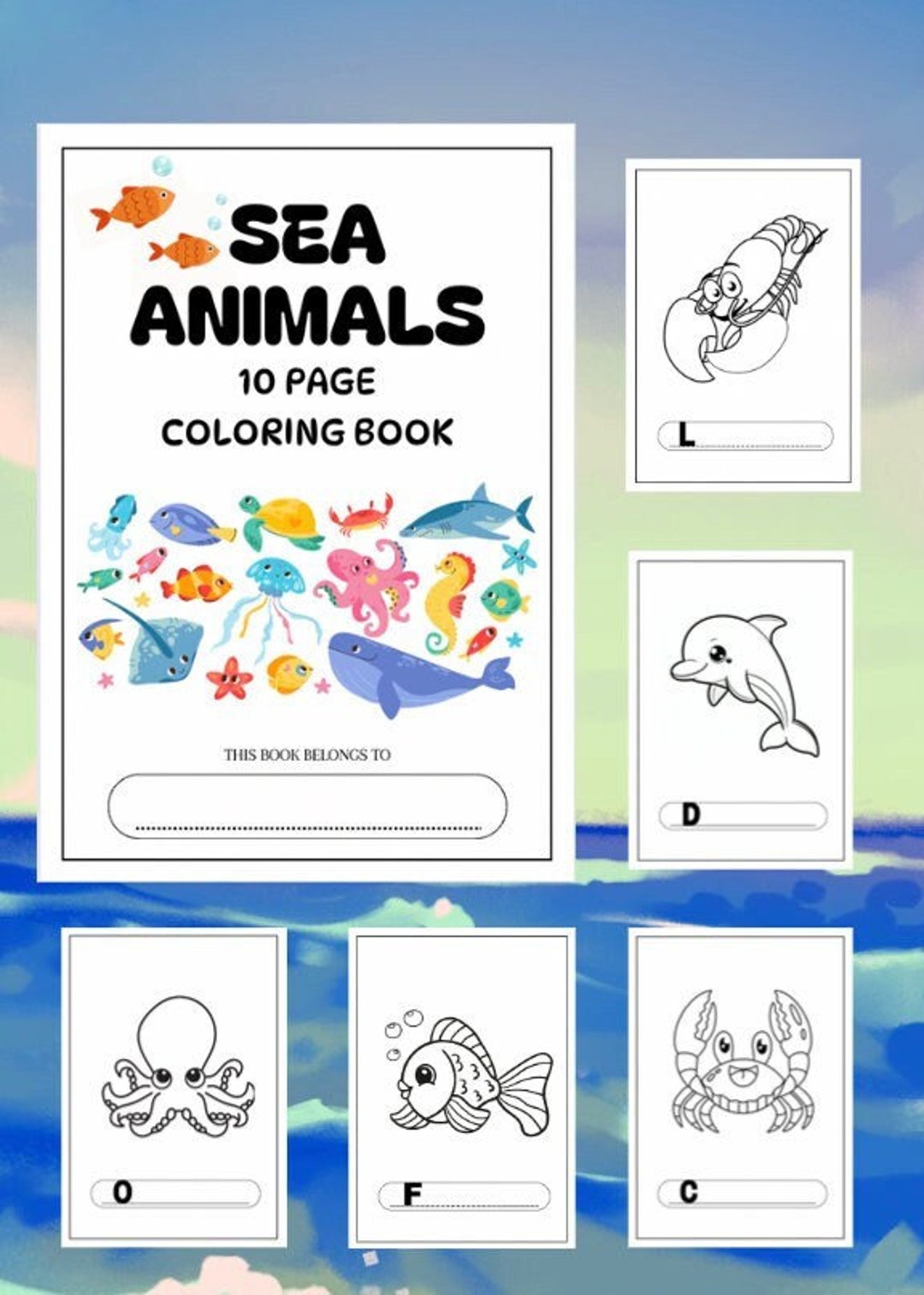 Sea Animal Colouring Book for Kids | Under the Sea | Sea Creatures ...