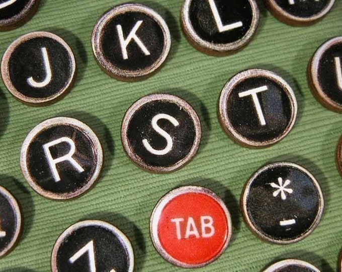 Wooden Black Typewriter Keys | Etsy