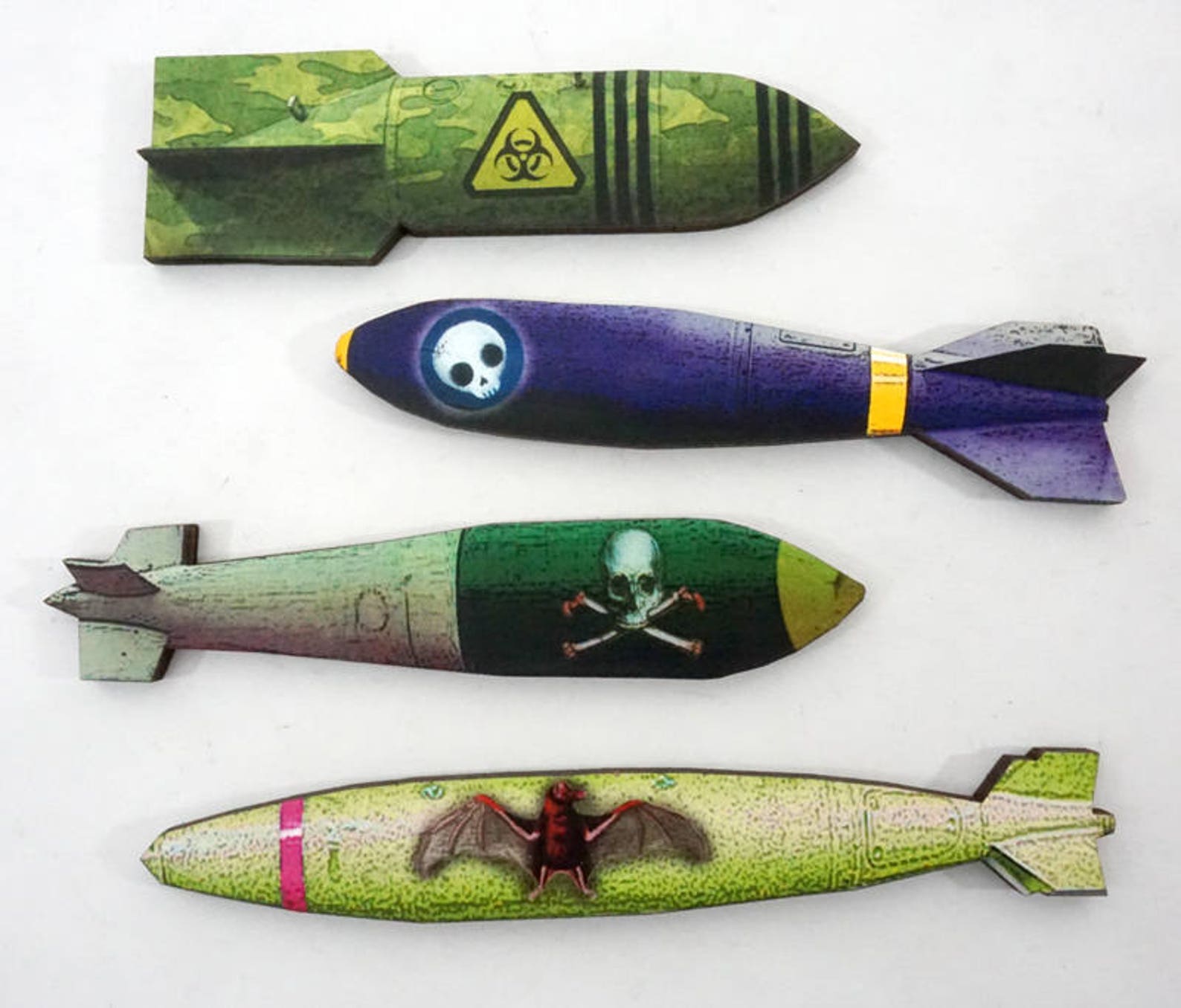 Big Bad Bombs Collection of 8 Different Laser Cut Wooden | Etsy