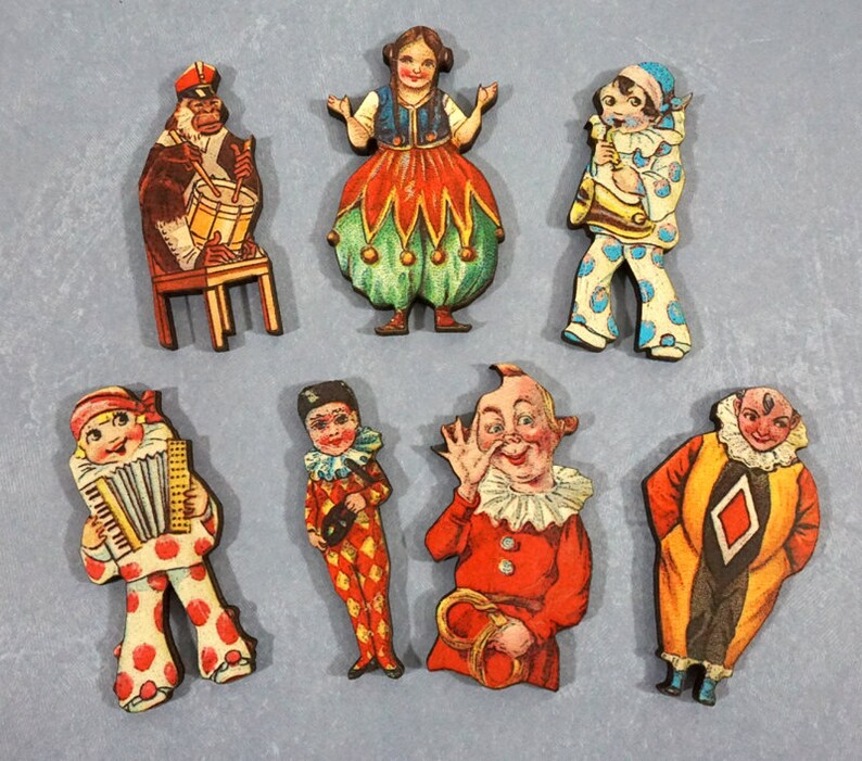 Circus Characters Collection of 14 Wood Cut Circus | Etsy