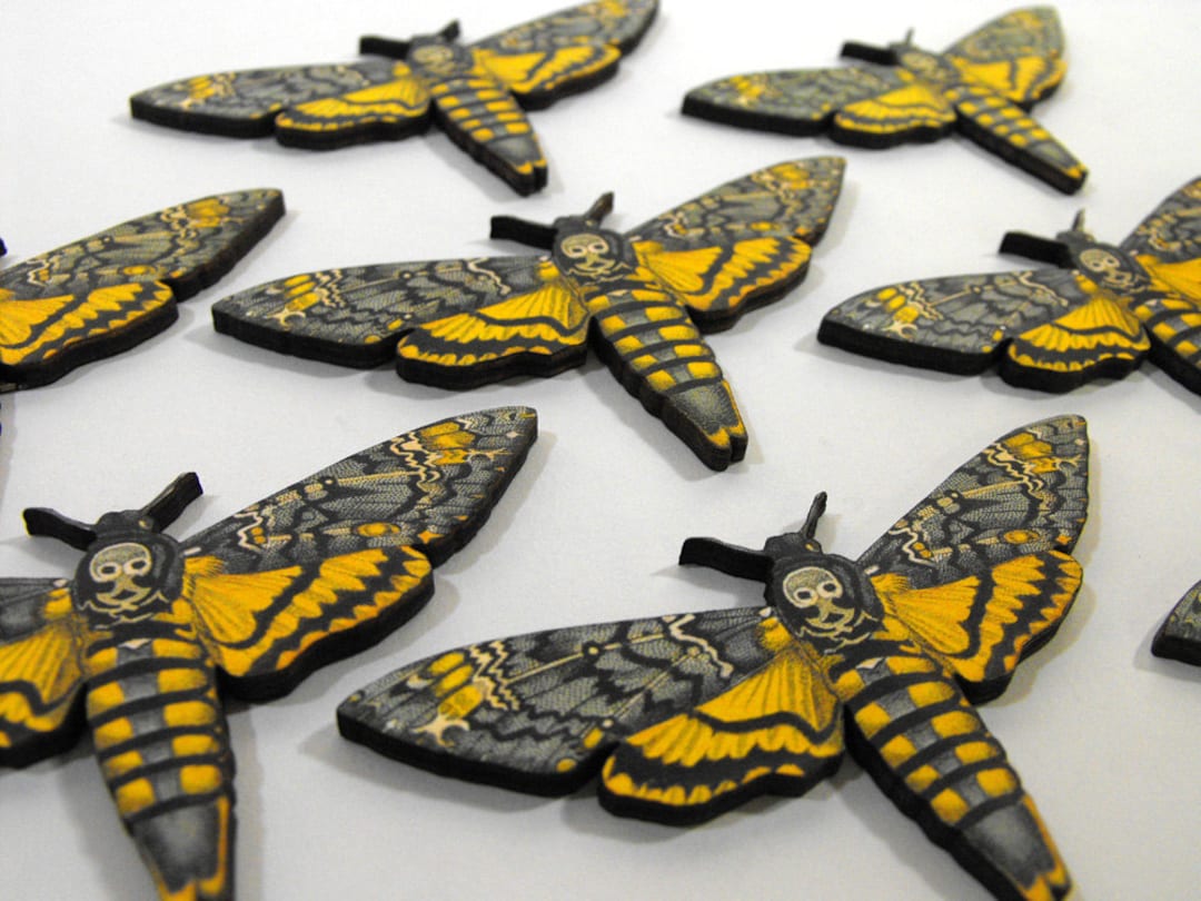 8 Wooden Death Head Moths - Collection of Laser Cut Wood Art Parts - Etsy
