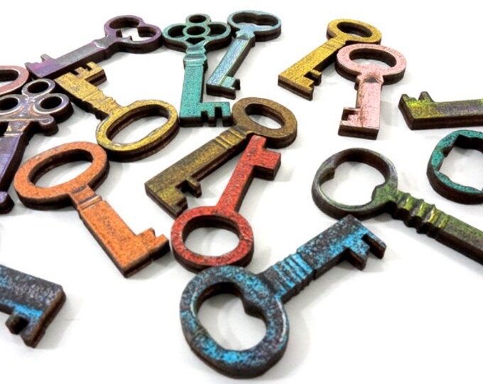 Rainbow Skeleton Keys Collection of 16 Wooden Craft Pieces - Etsy