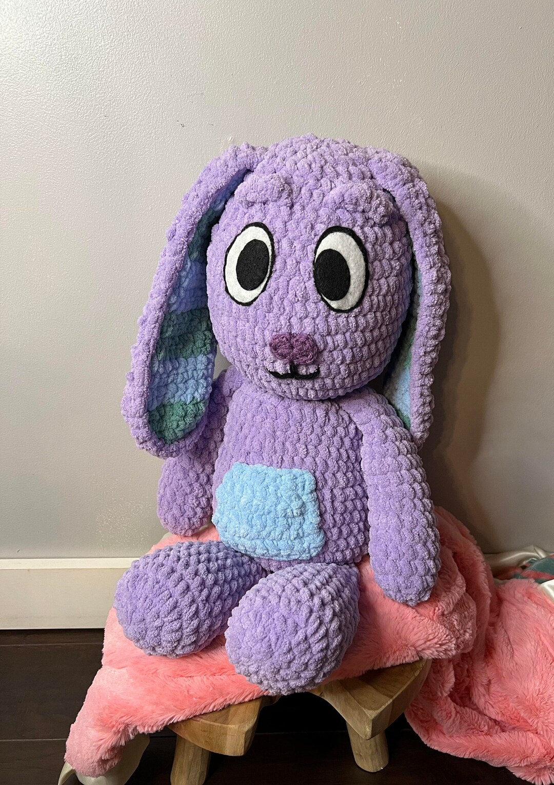 Large Purple Bunny, Purple Crochet Bunny, Handmade Crochet Bunny, Lilac ...