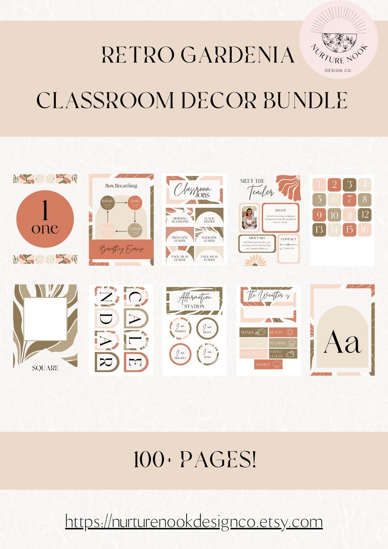 Retro Gardenia Classroom Decor | Retro Decor Bundle 100+ Page Mega ...