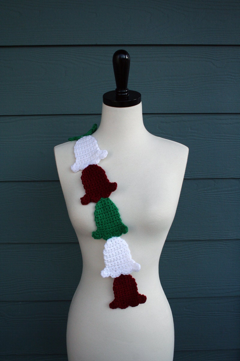 Crochet Pattern - Scarf - Scalloped Bells - Bell - Bells - Christmas ...