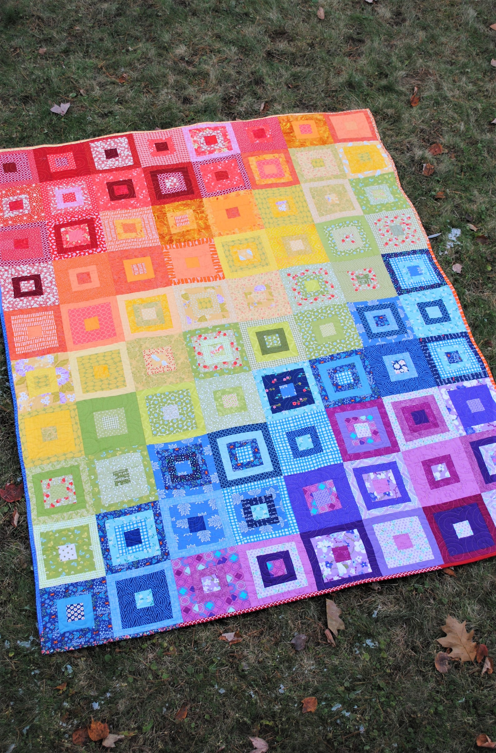 Scrap QUILT Pattern..easy...baby, Lap, Twin and Full Size, Rainbow of ...