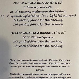 PDF Patchwork Table Runner Pattern....two Different Projects, Quick and Easy...one Charm Square ...